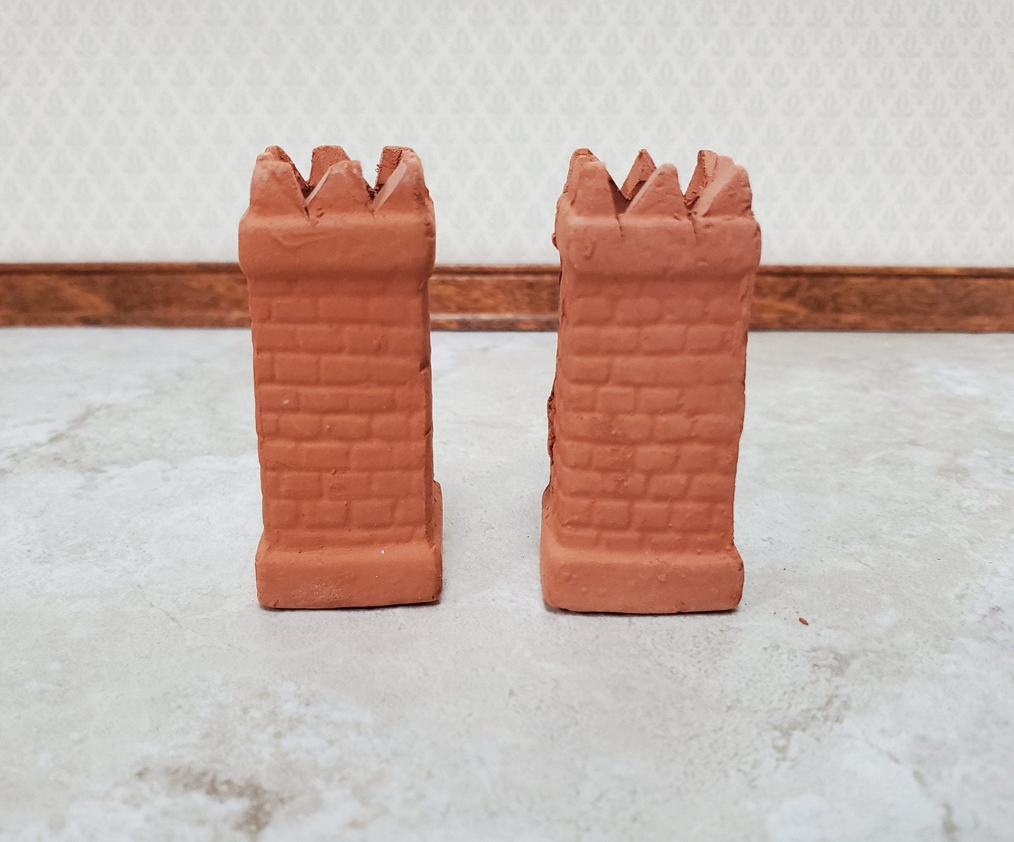 Miniature Chimney Pot Smoke Stack Square Brick Unglazed Terra Cotta for ...