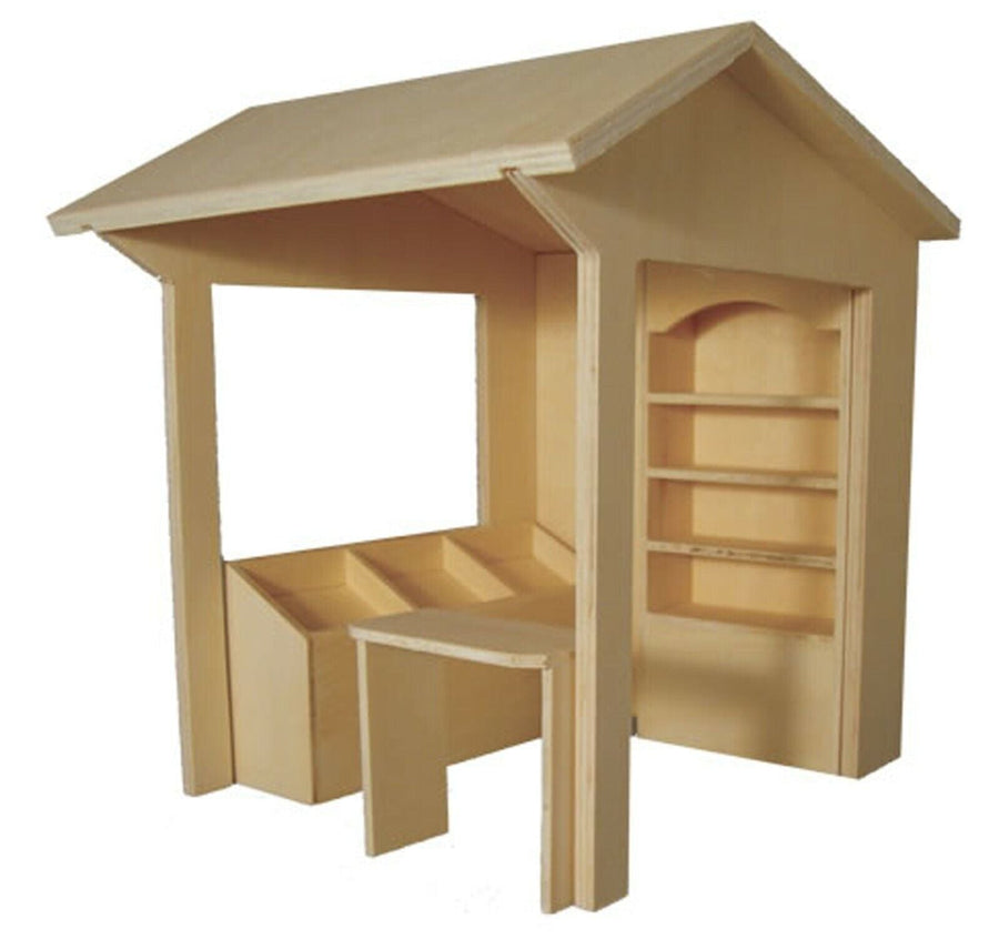 Miniature Farmers Market Stall Stand KIT Wood 1:12 Scale Dollhouse Shop ...