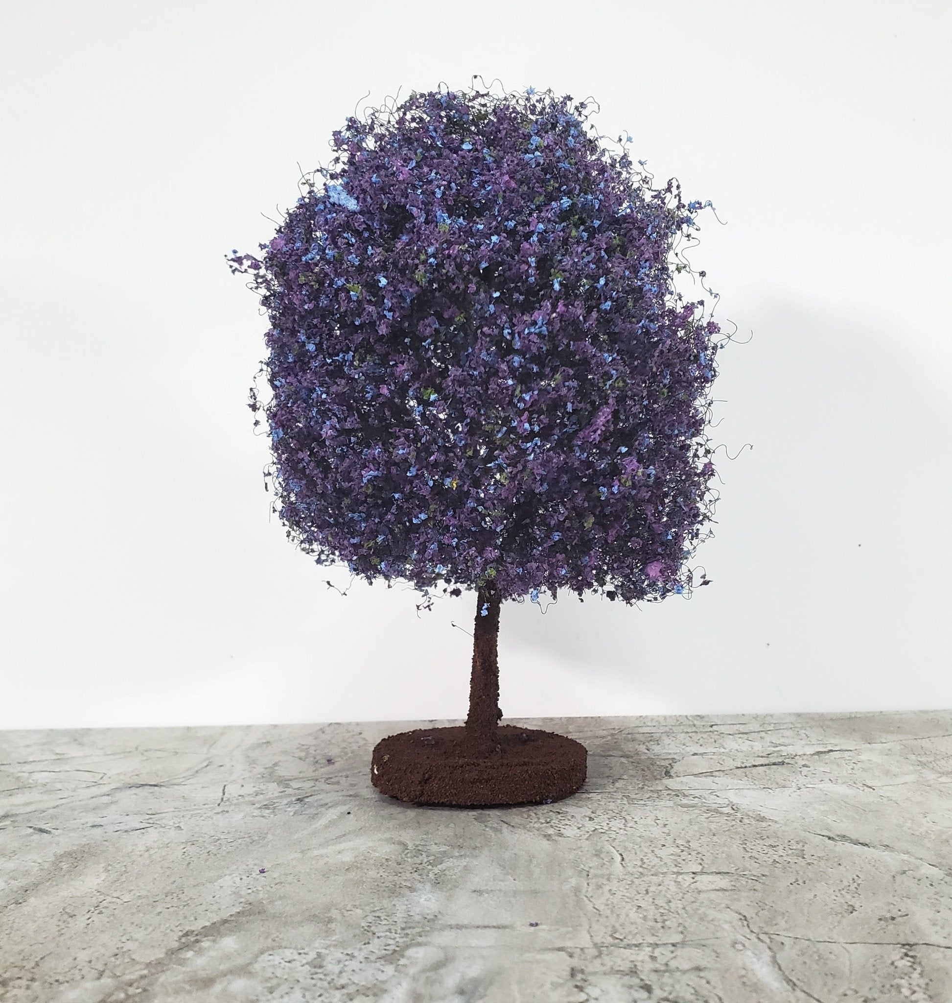 Miniature Flowering Tree or Bush Large Purple 6" Tall on Free Standing ...