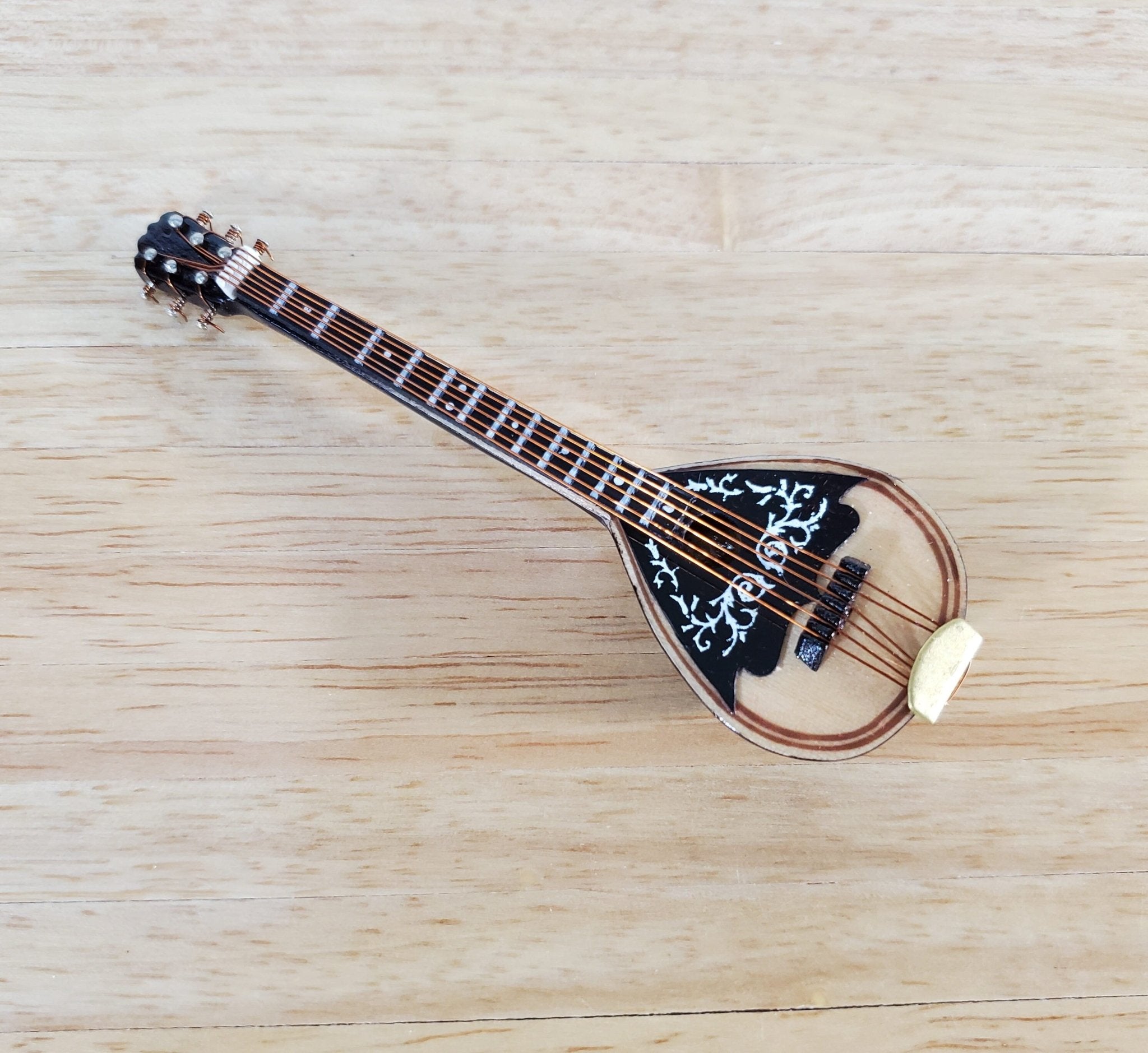 Miniature Mandolin Instrument with Case Wood 4" Fits 1:6 Scale ...