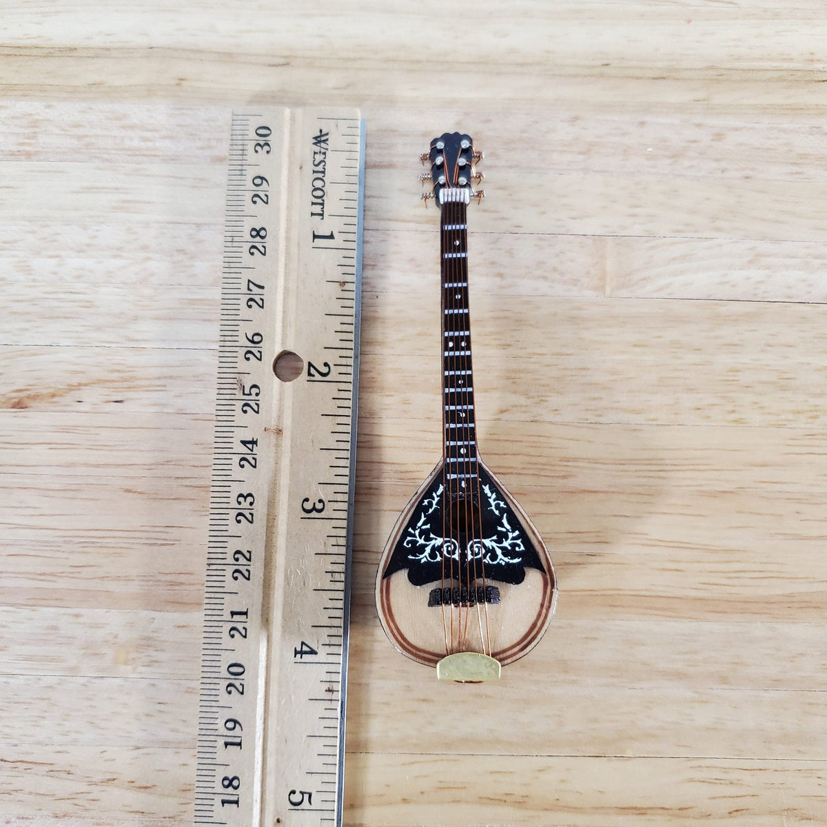 Miniature Mandolin Instrument with Case Wood 4" Fits 1:6 Scale ...
