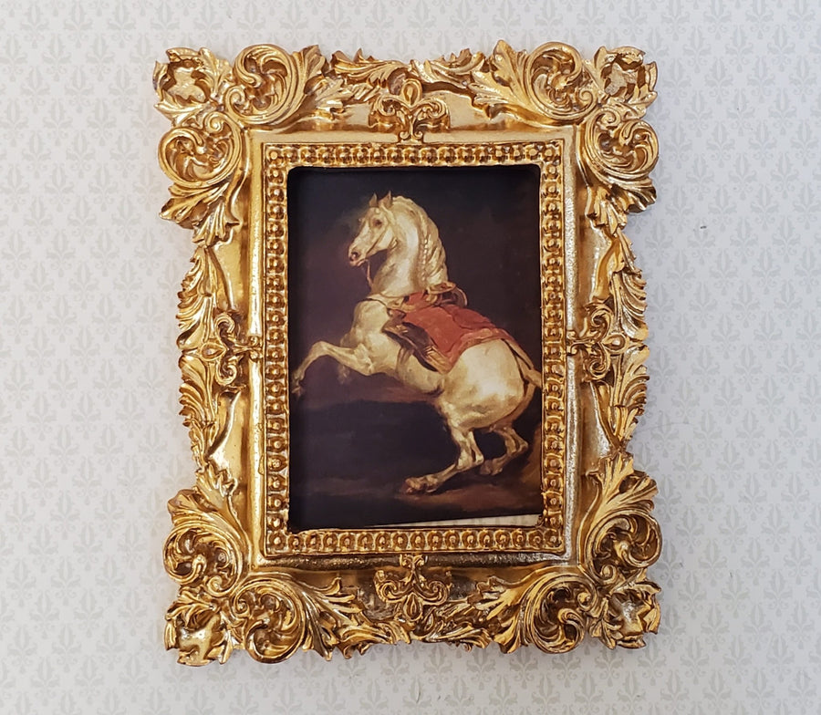 Miniature Picture Frame for 1:6 Scale Settings Large Fancy Gold Flat ...