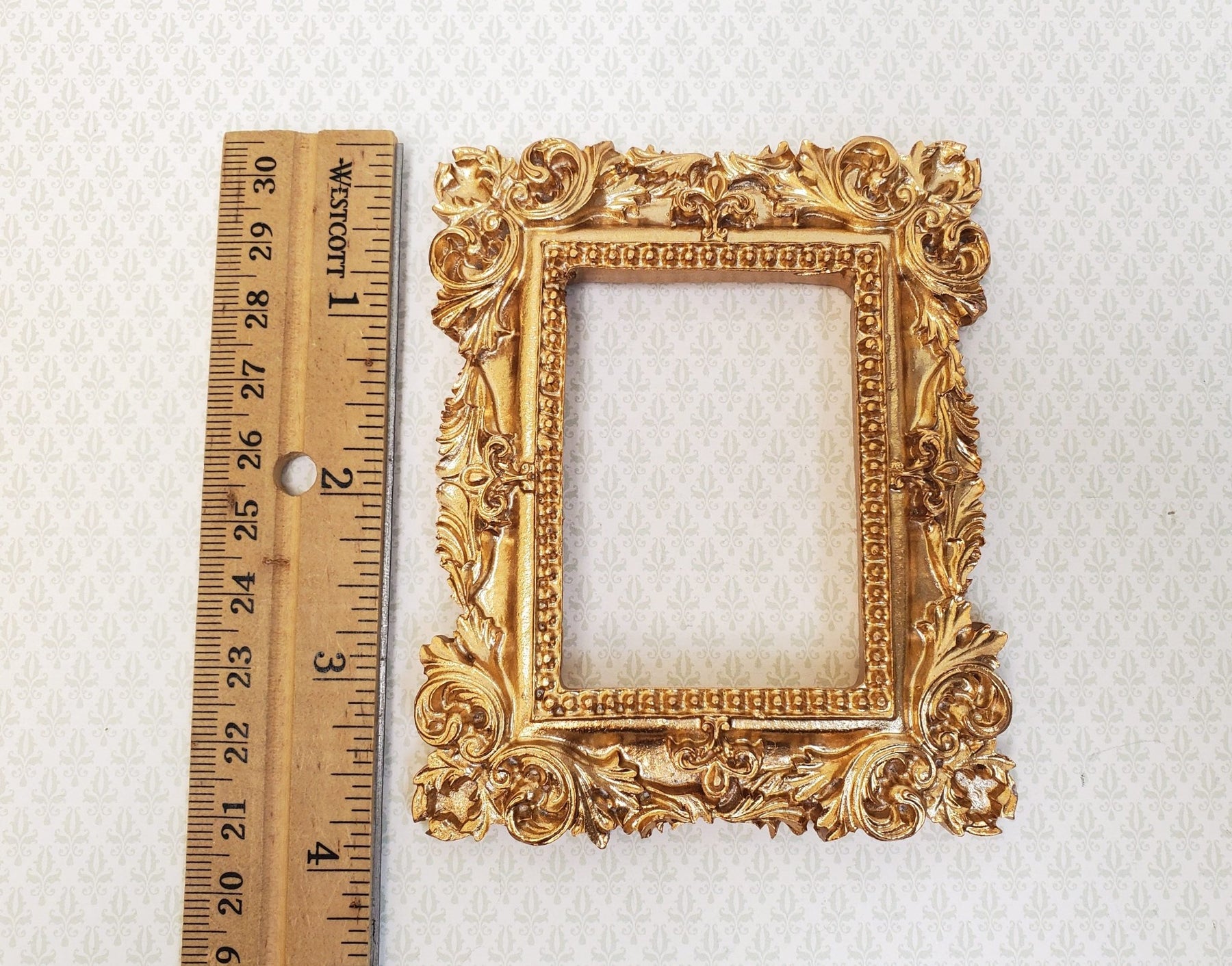 Miniature Picture Frame for 1:6 Scale Settings Large Fancy Gold Flat ...