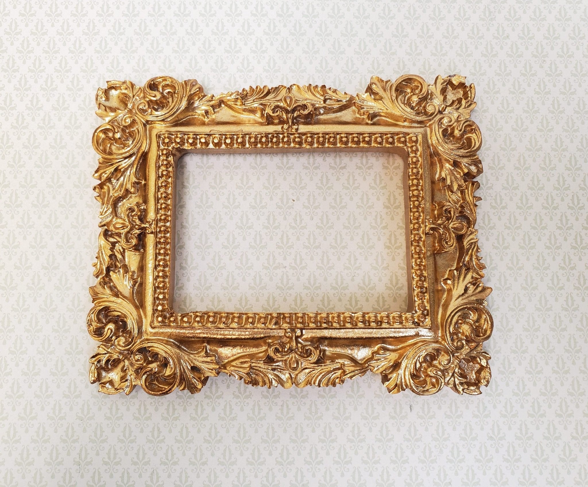 Miniature Picture Frame for 1:6 Scale Settings Large Fancy Gold Flat ...