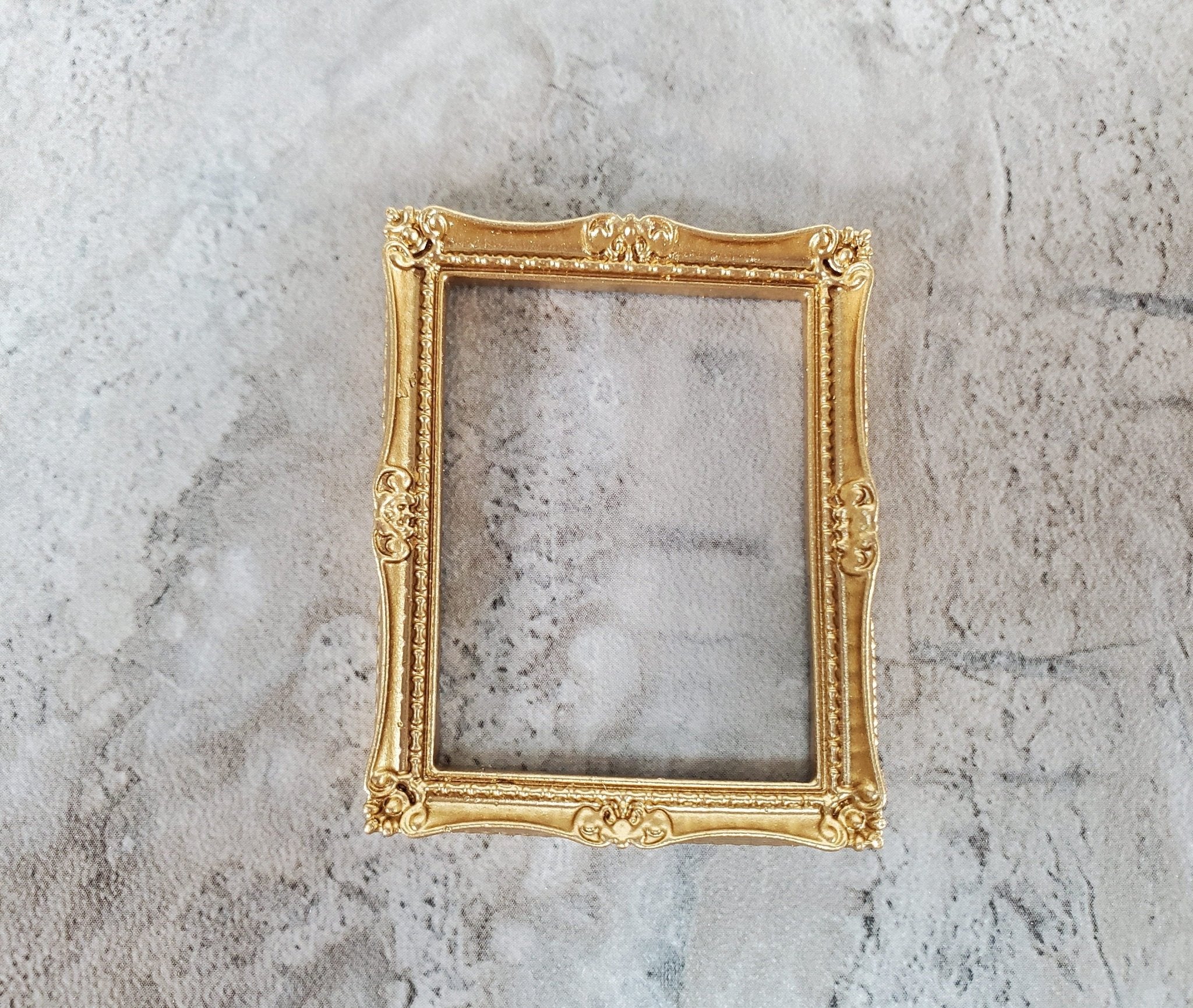 Miniature Picture Frame Gold for Paintings Medium Size 1:12 Scale ...