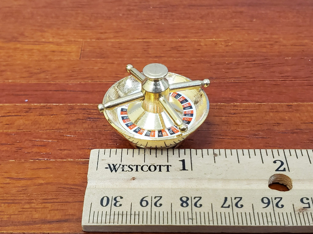 Miniature Roulette Wheel Gold Metal Prop Scale Model Sets Gambling Gif ...