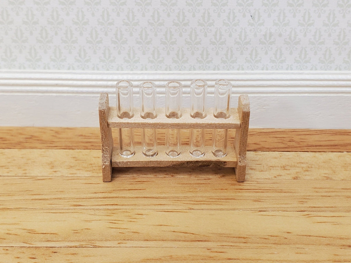 Miniature Test Tubes Glass in Wood Stand Mad Scientist Lab Medical ...
