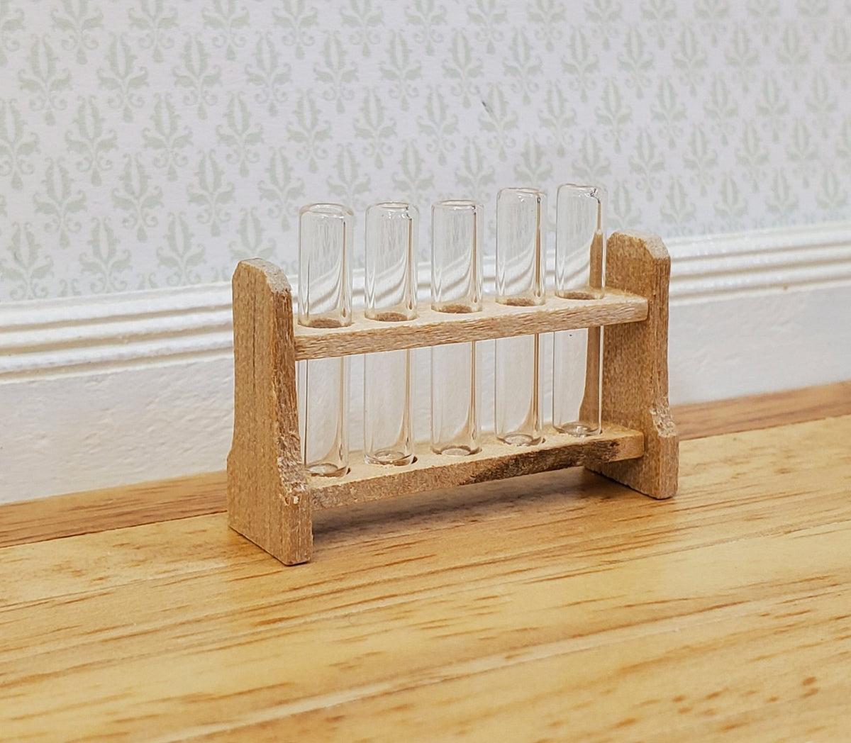 Miniature Test Tubes Glass in Wood Stand Mad Scientist Lab Medical ...