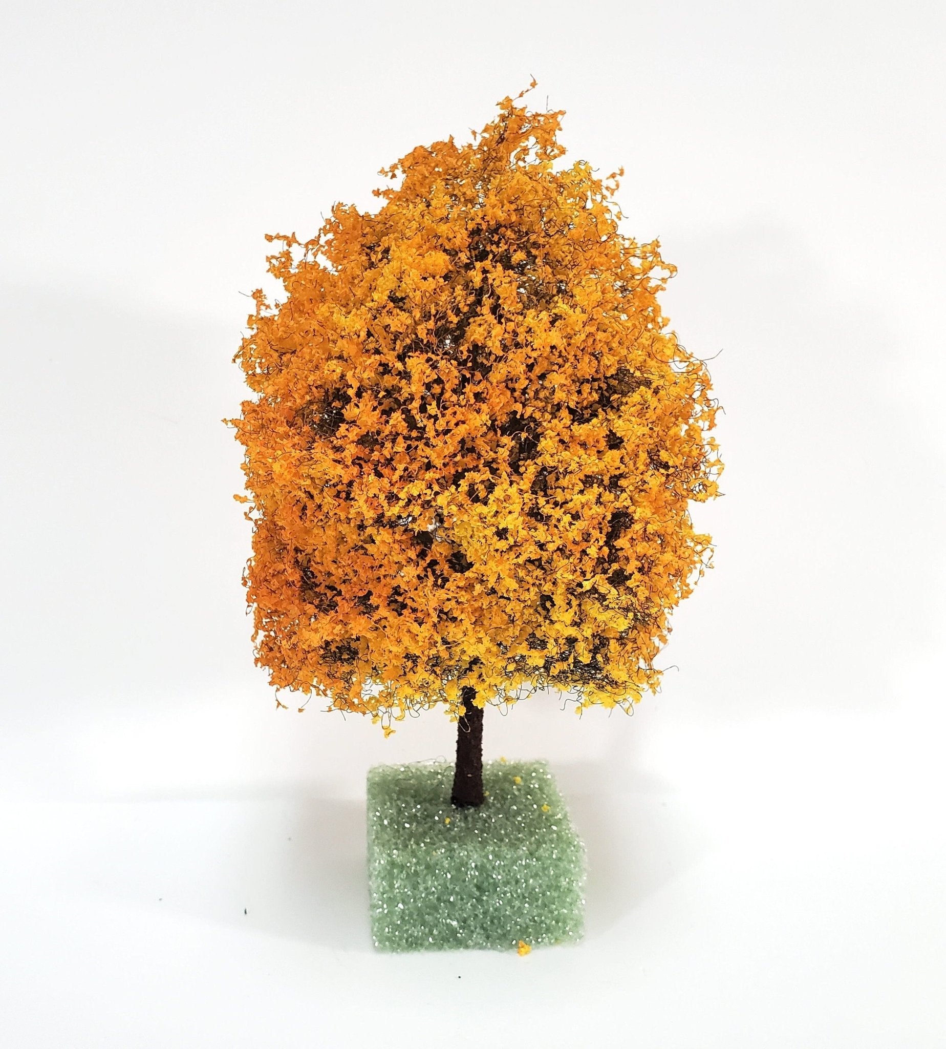 Miniature Tree Golden Autumn Orange 6" Tall on a Spike Model Scenery ...