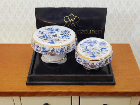 Reutter Porcelain Miniature Cake Stands x2 Plates Dishes 1:12 Scale ...