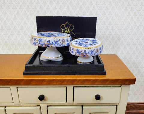 Reutter Porcelain Miniature Cake Stands x2 Plates Dishes 1:12 Scale ...