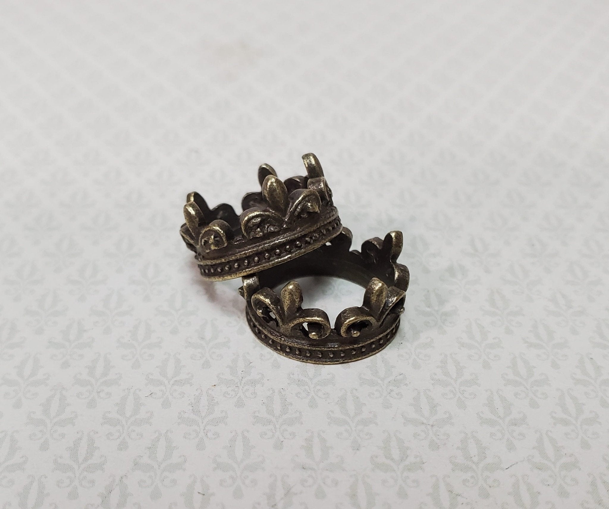Tiny Crowns Bronze Metal Set of 2 Miniatures Jewelry Model Making ...