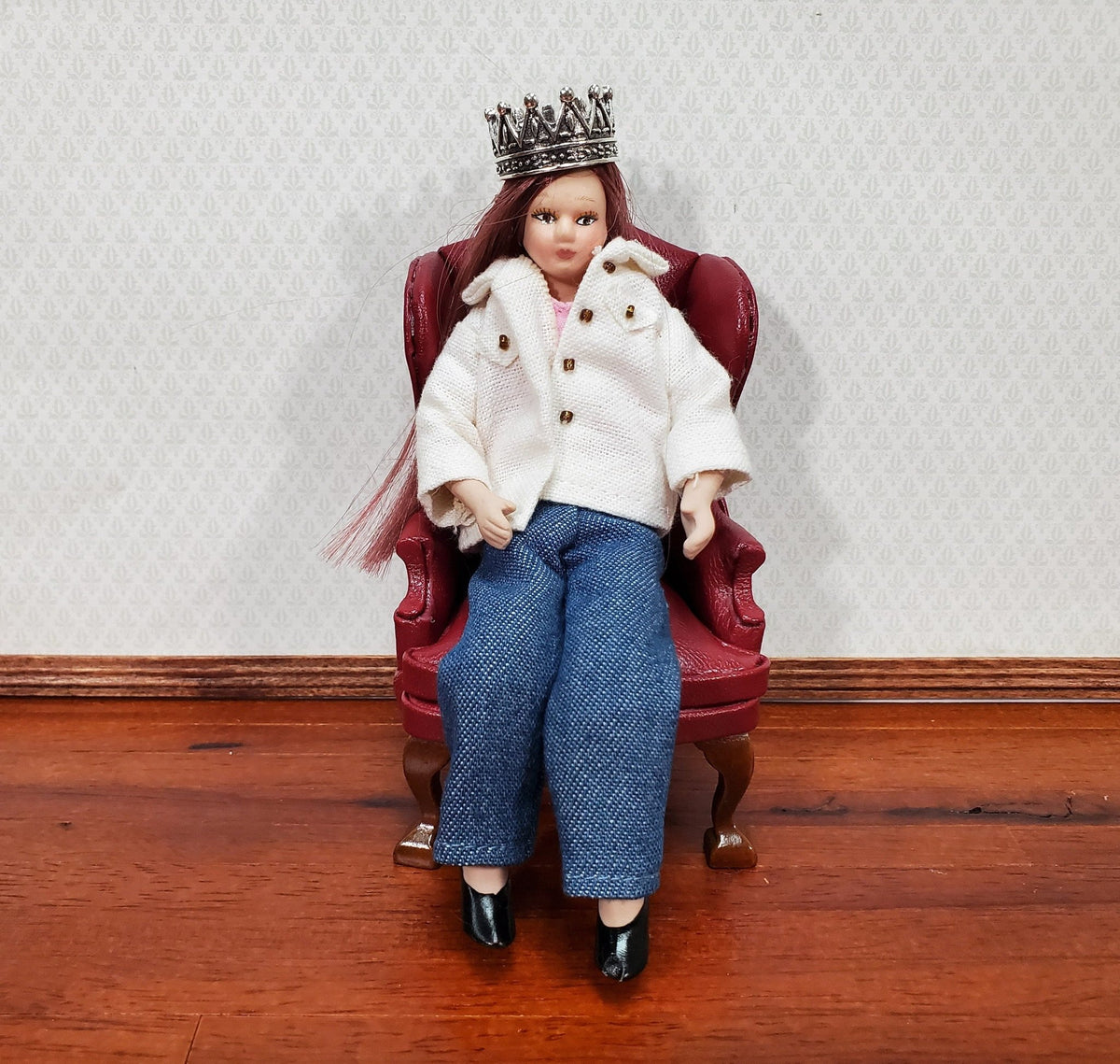 Tiny Miniature Crown Silver Metal for Dolls Dollhouse Works with 1:12 ...