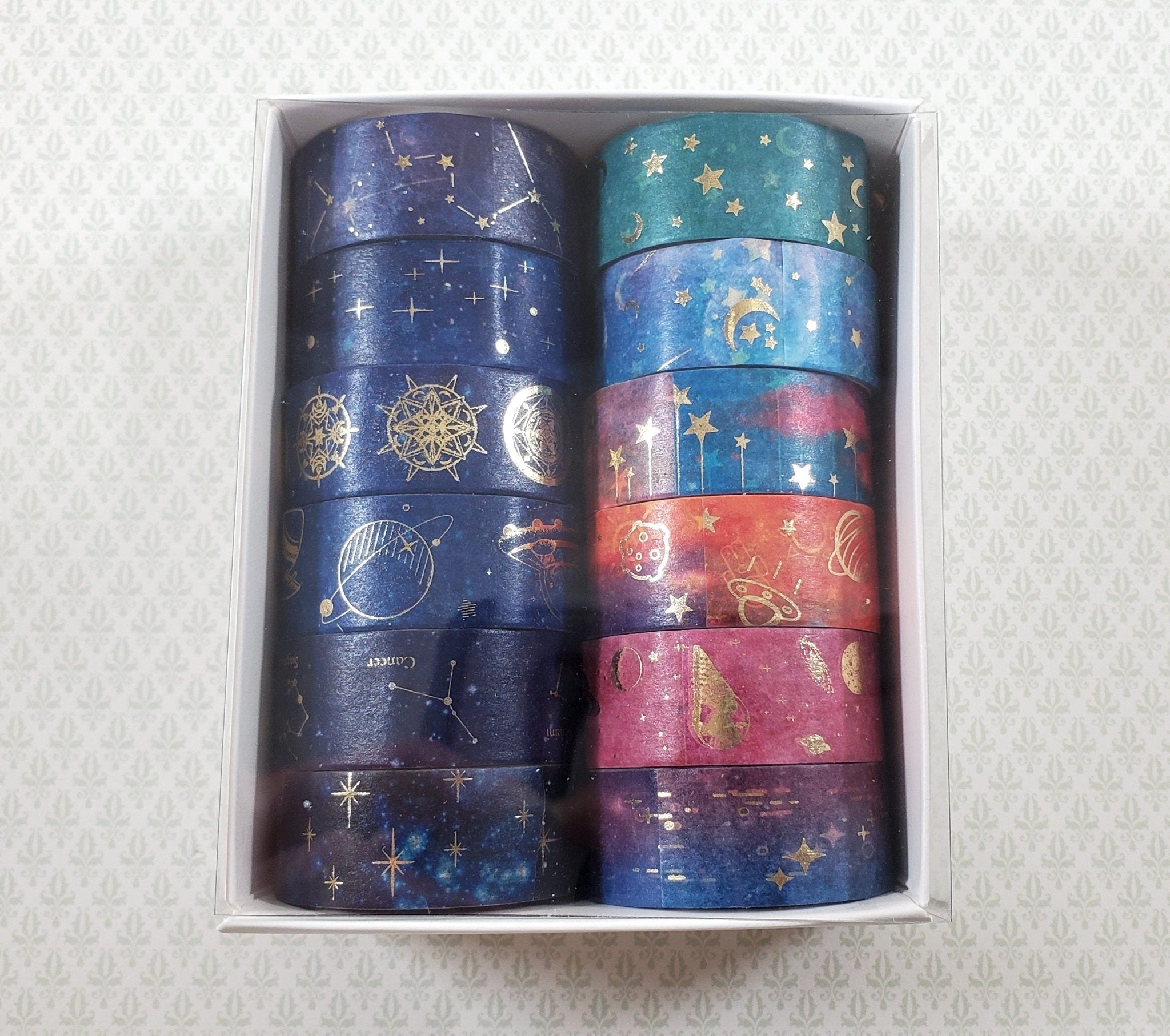 Washi Tape 12 Rolls Celestial Stars Moon Planets Scrapbooking Stamping ...
